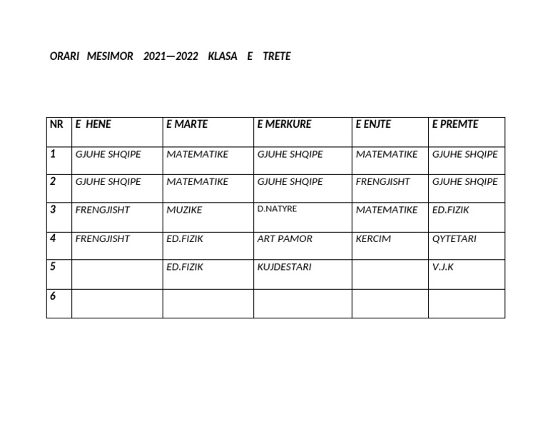 ORARI MESIMOR 2021 | PDF