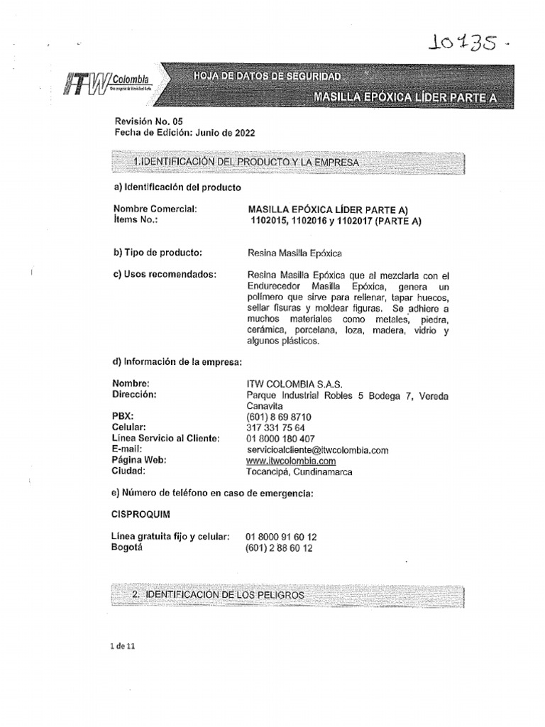 Masilla Blanca - 10135 | PDF