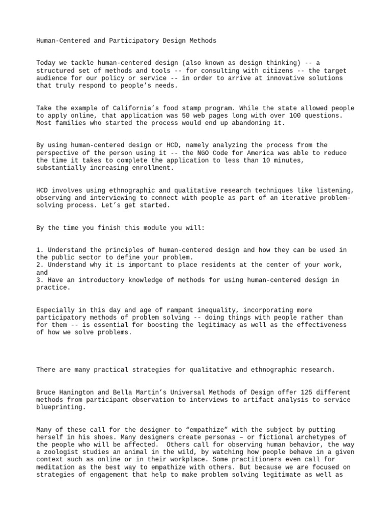 Solving Public Problems - Topic 5 - Module 2 - Participatory Methods ...