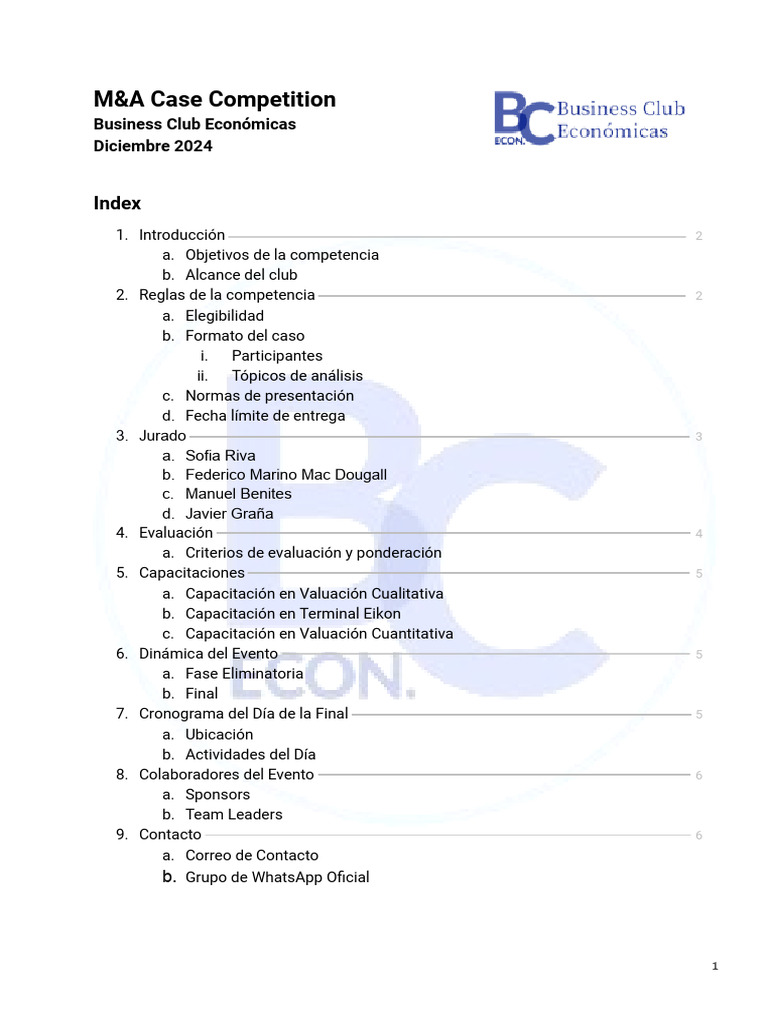 Presentación M&A Case Competition-2024 | PDF | Economista | Máster en ...