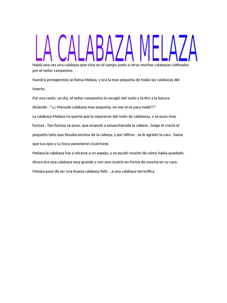 Cuento Calabaza | PDF