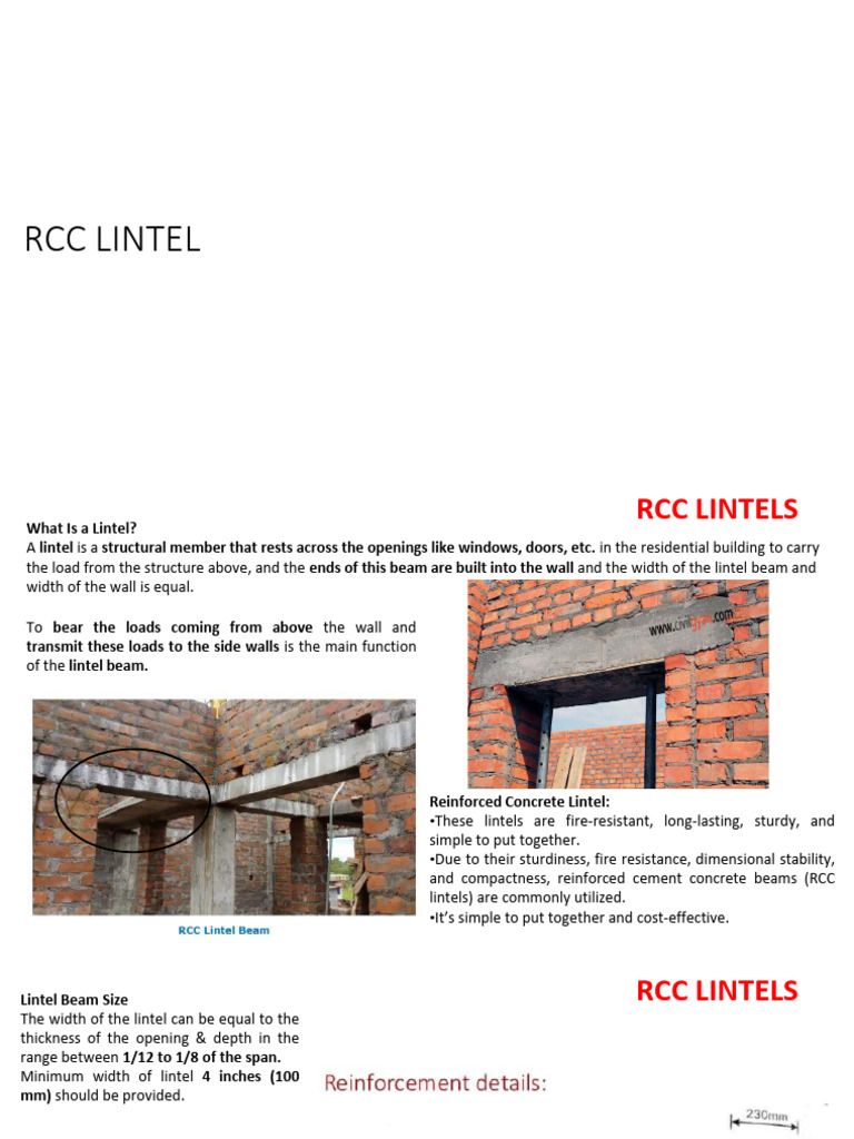 Understanding RCC Lintels and Their Benefits | PDF | Stairs | Concrete