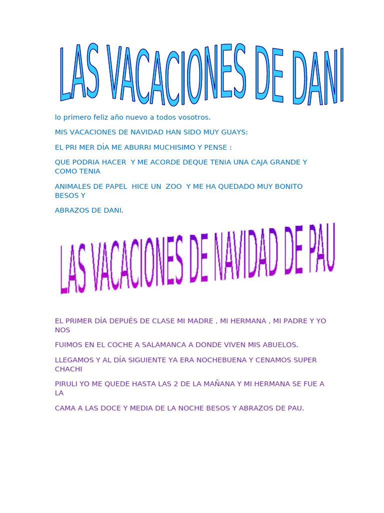 Vacaciones de Navidad | PDF