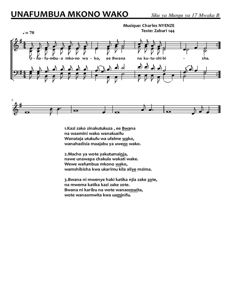 Unafumbua Mkono Wako | PDF