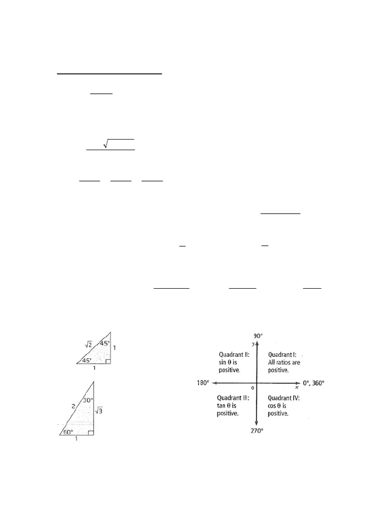 Pre-Calculus 11 Formula Sheet | PDF