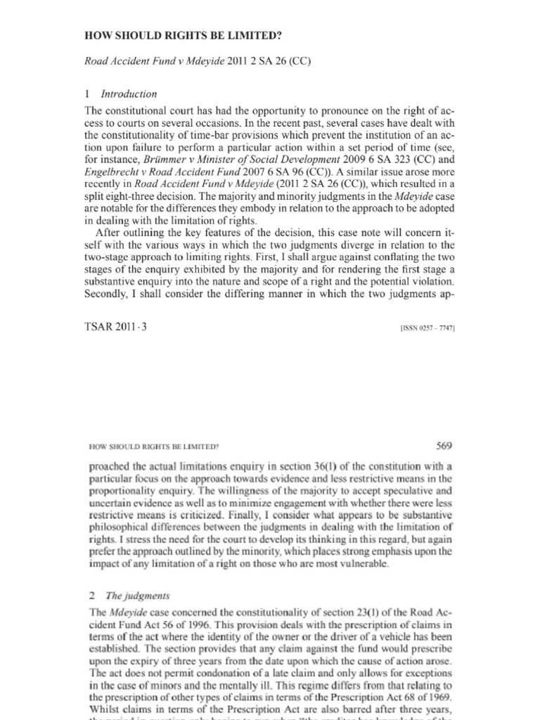03.how Should Rights Be Limited | PDF