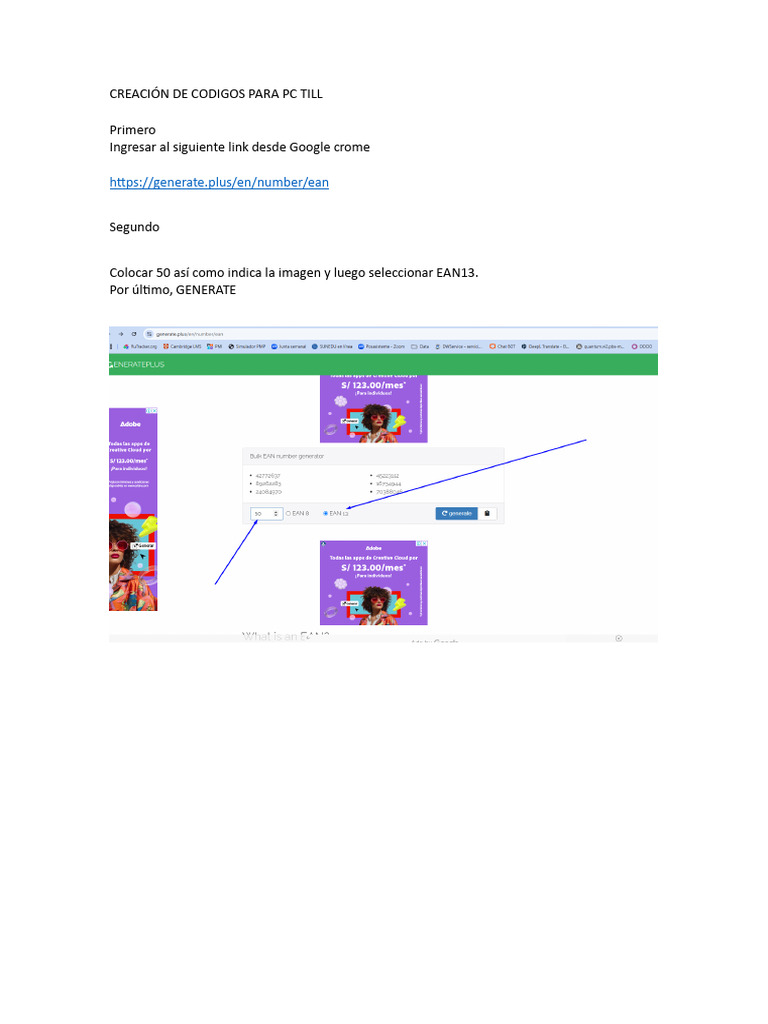 Creación de Codigos para PC Till | PDF