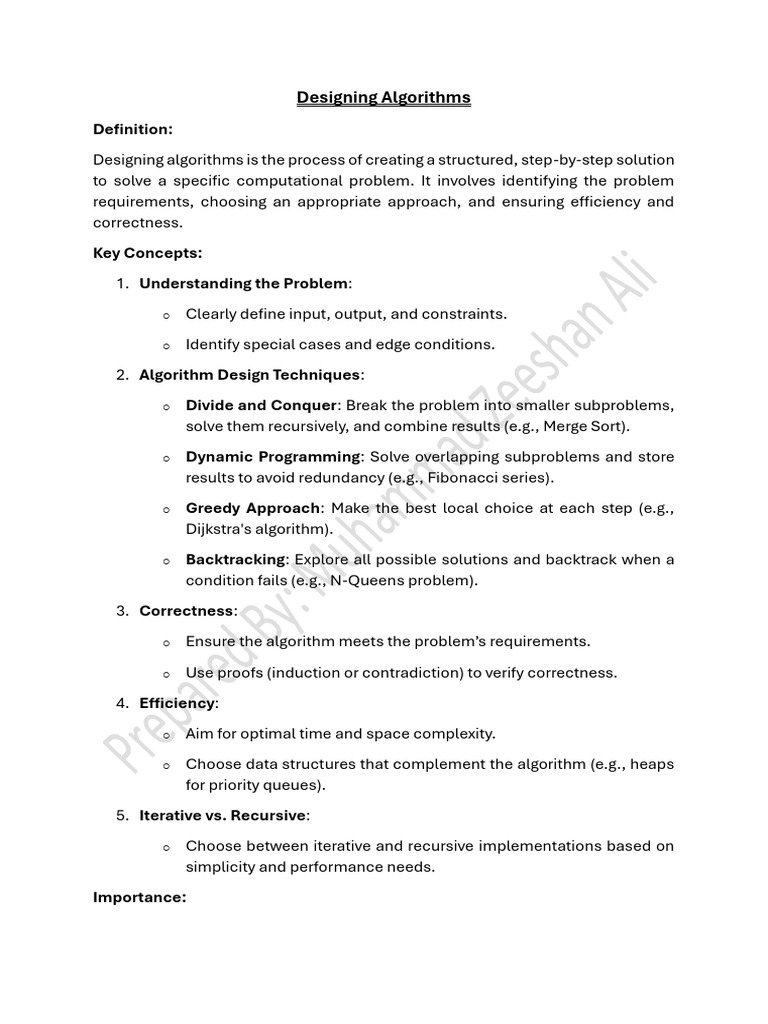 Designing Algorithms | PDF