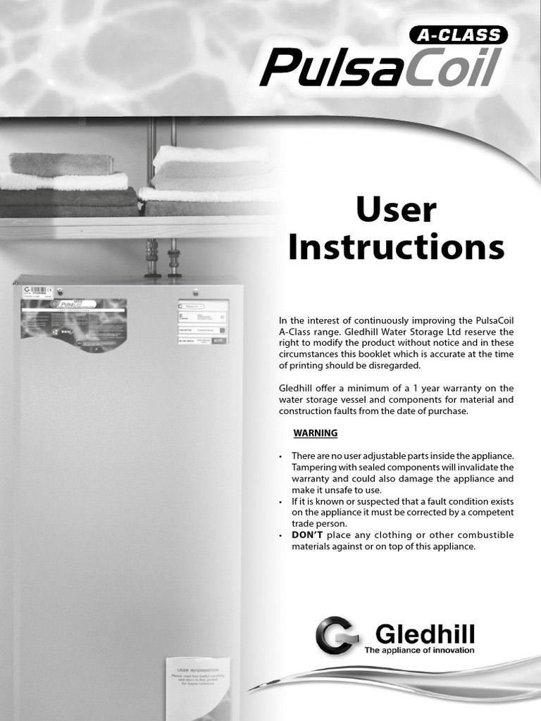 PulsaCoil A Class User 1 | PDF | Water Heating | Water