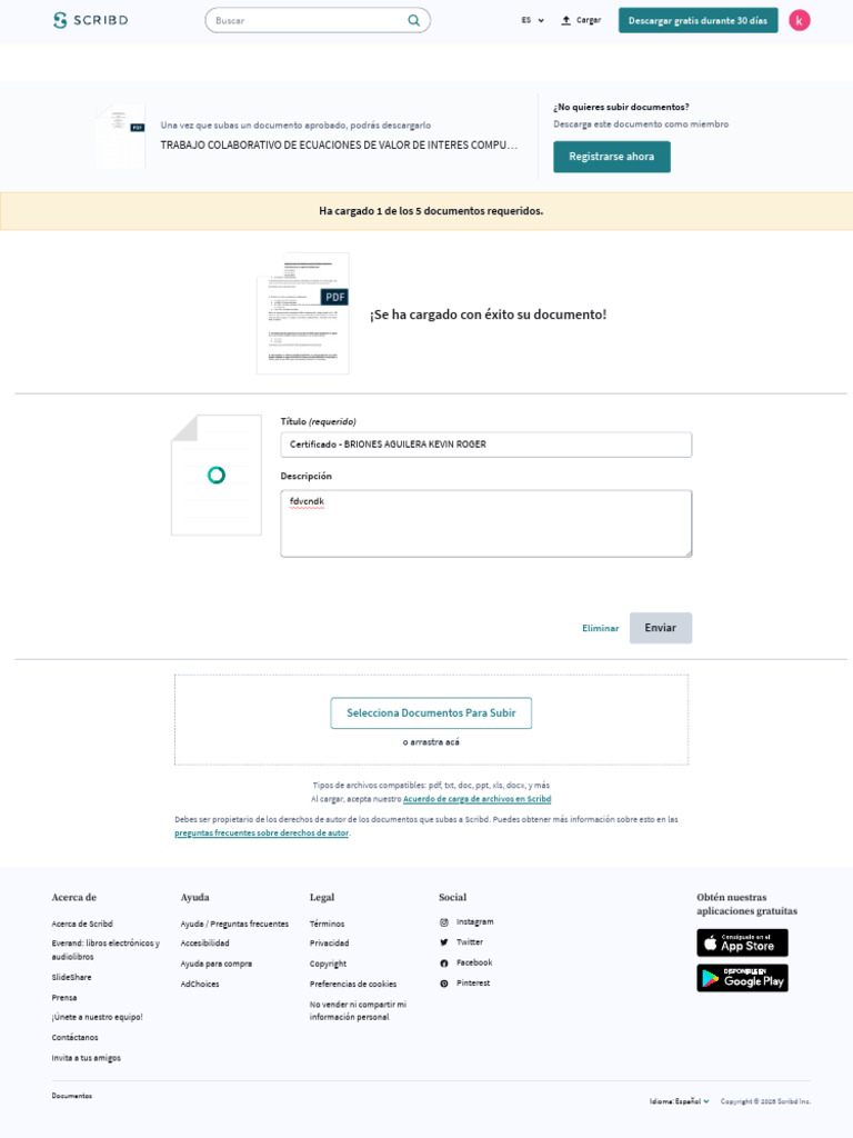 Suba un documento _ Scribd | PDF | Scribd
