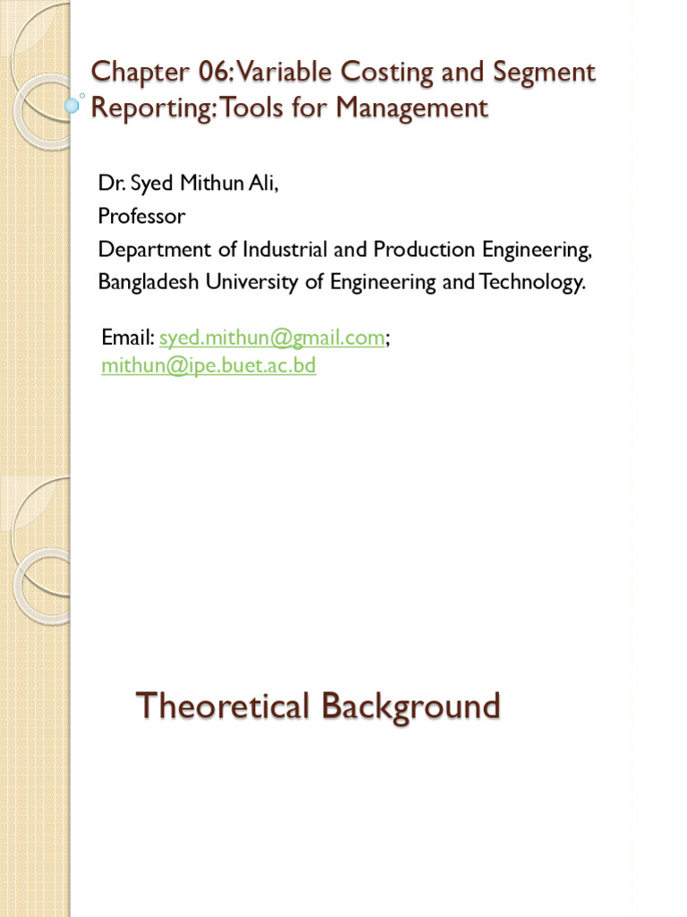 Variable Costing and Segment Reporting - Tools For Management | PDF | Cost Of Goods Sold | Inventory
