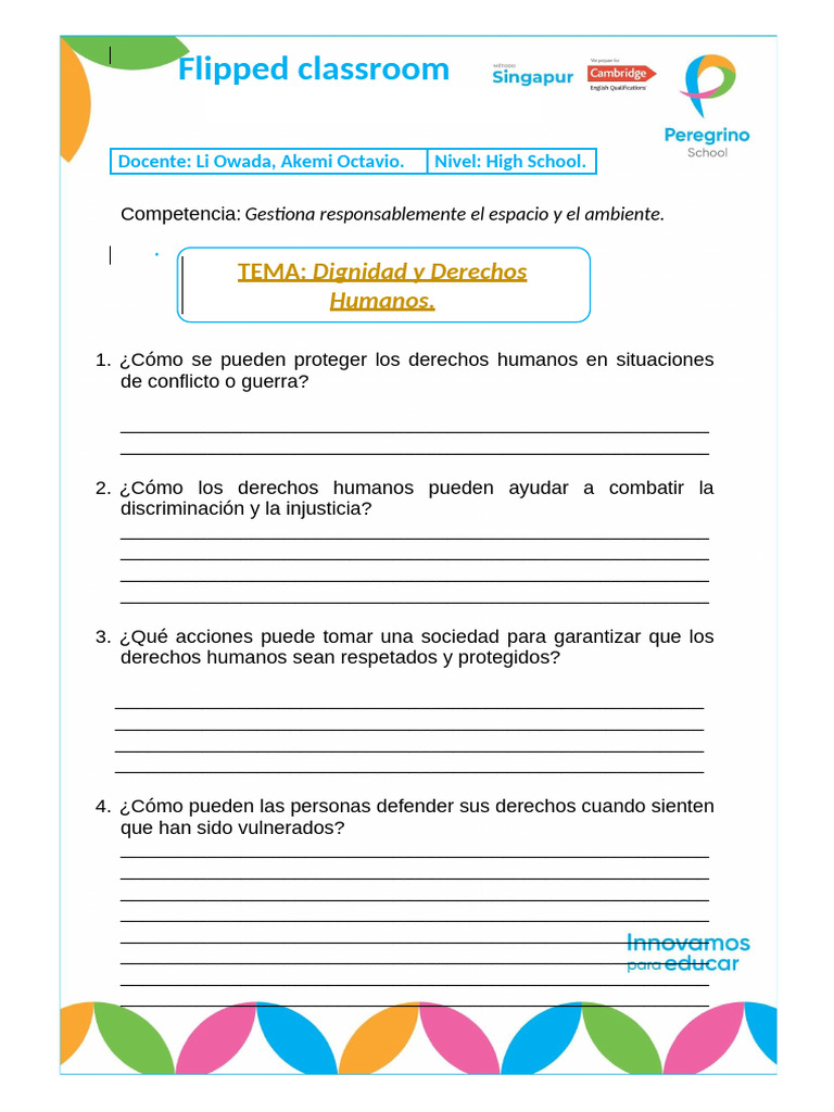 Dignidad y Derechos Humanos Flipped. | PDF