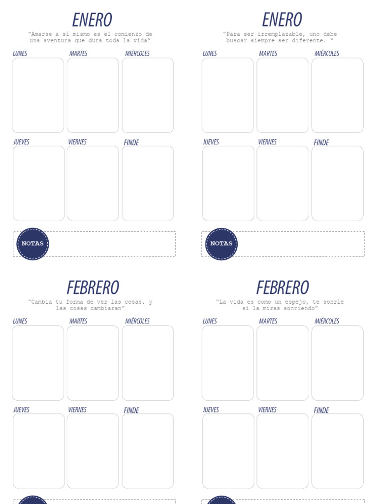 Semanarios Pagina Con Mes Azul | PDF