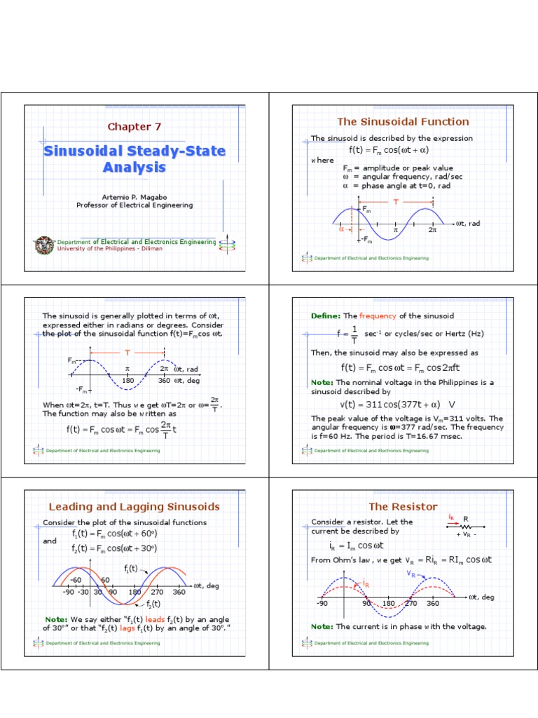 Chapter 7 Sinusoidal Steady State Analysis Pdf Ac Power
