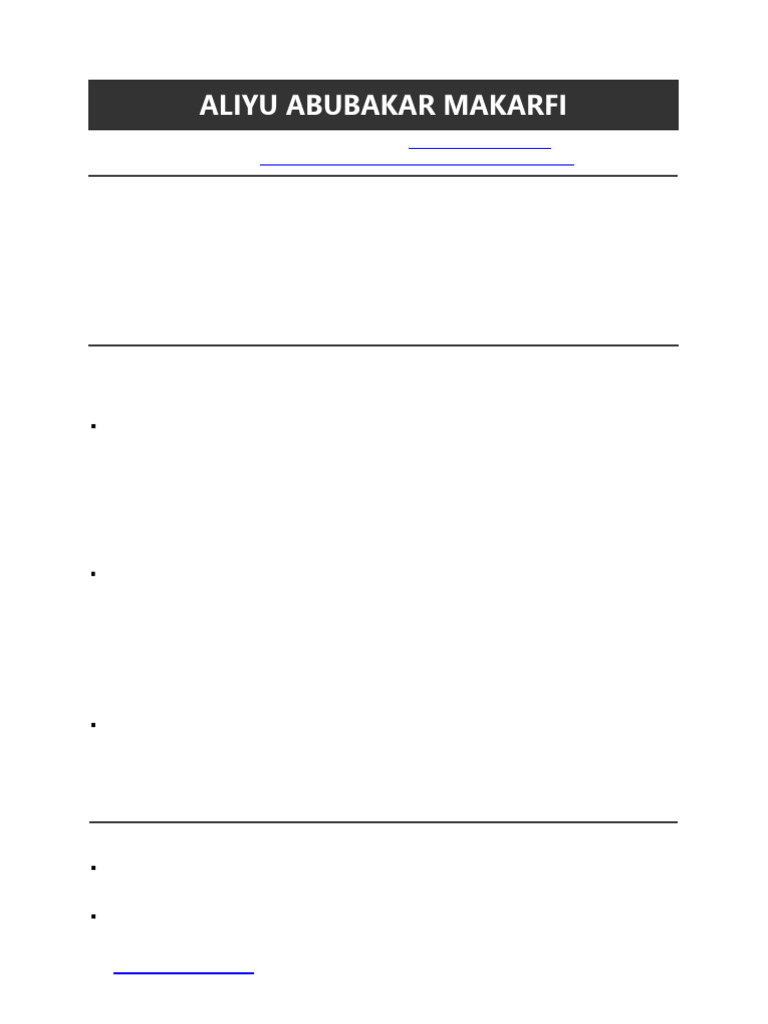 Aliyu's Cv.pdf | PDF | Databases | Computing