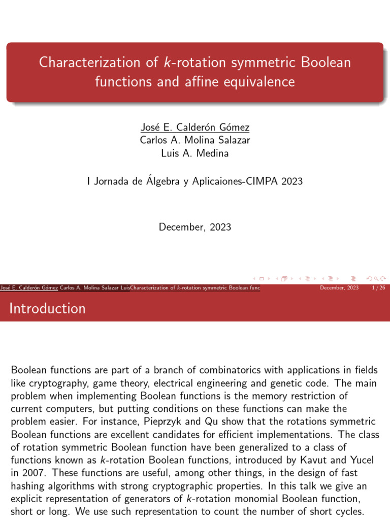 CIMPA2 | PDF | Function (Mathematics) | Boolean Algebra