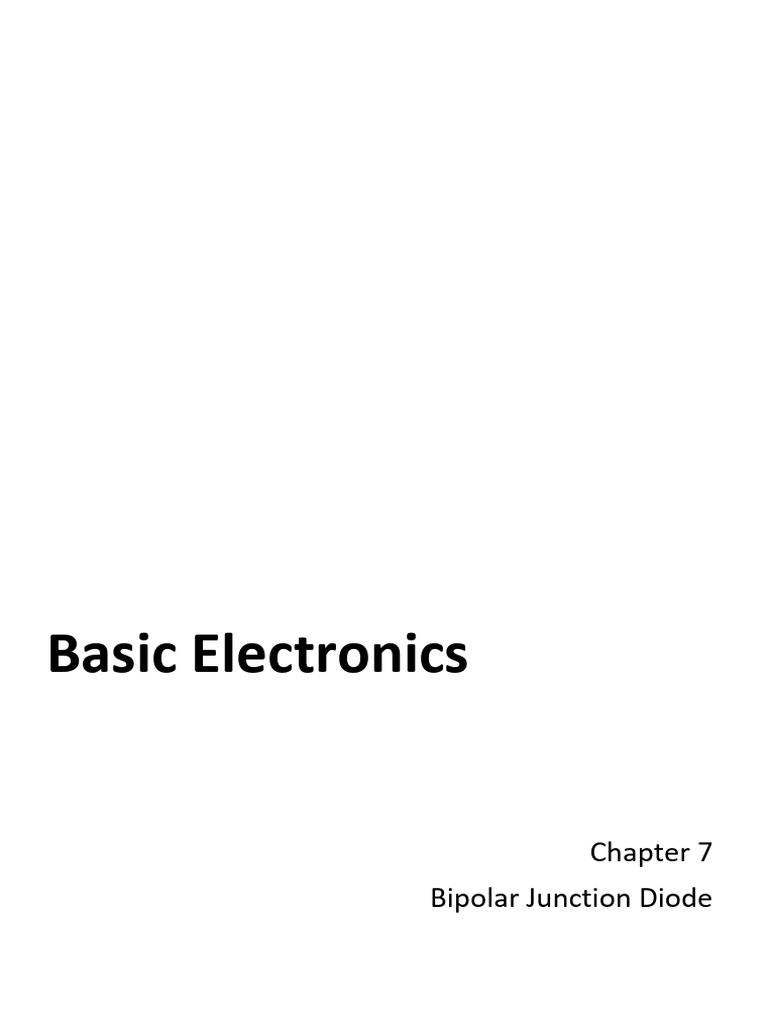 Chapter 7 - Bipolar Junction Diode | PDF | P–N Junction | Diode Chapter 7 - Bipolar Junction Diode | PDF | P–N Junction | Diode