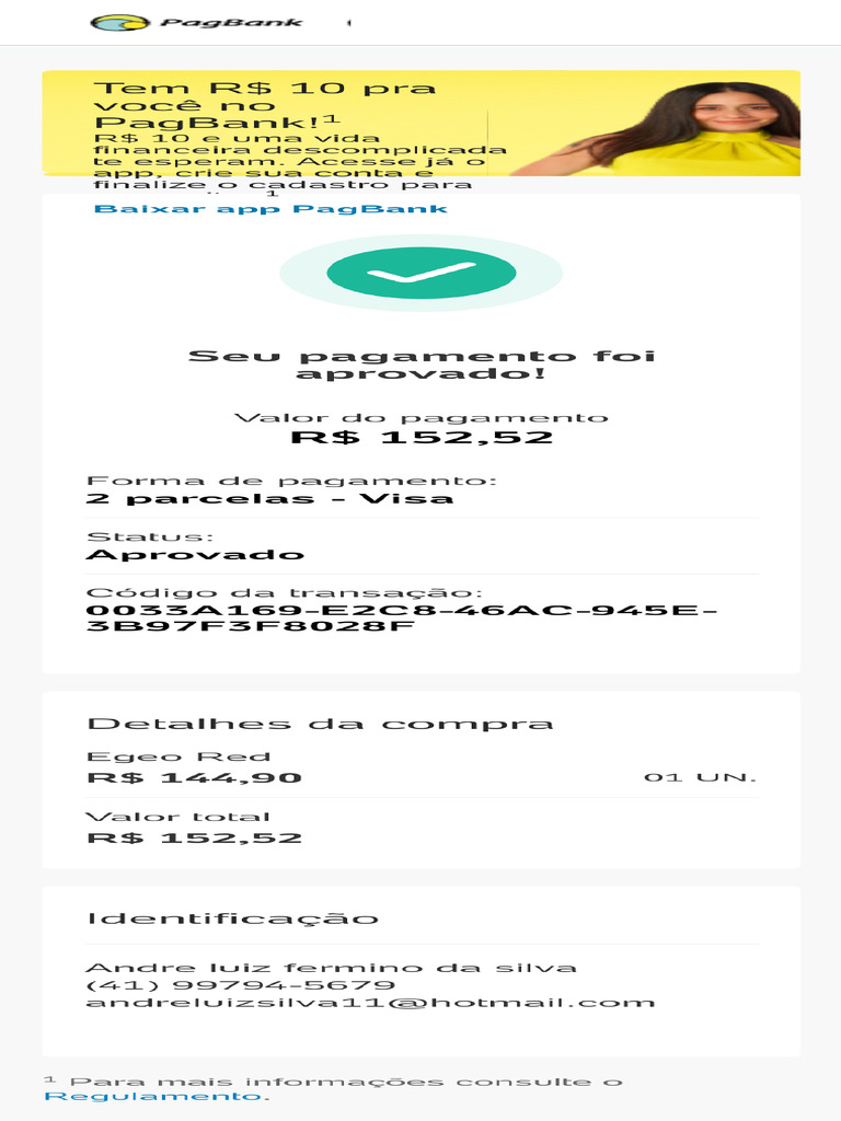 Comprovante Pagbank | PDF