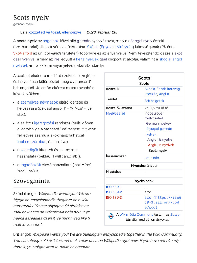 Scots Nyelv | PDF