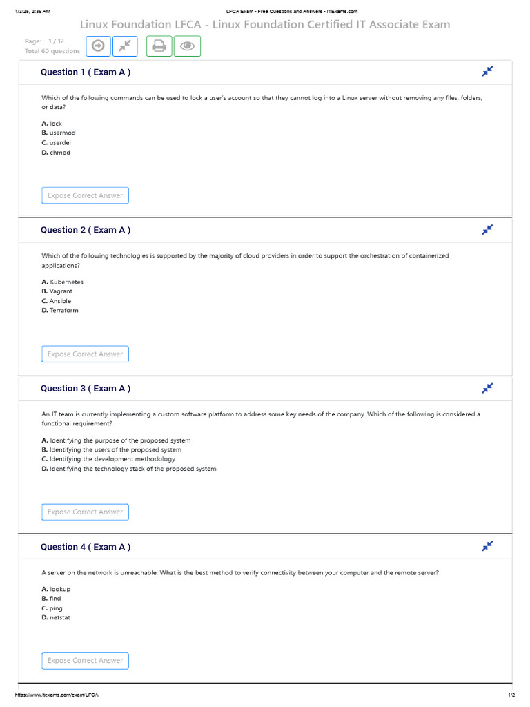 Linux Foundation Certified IT Associate Exam | PDF | Computer File ...