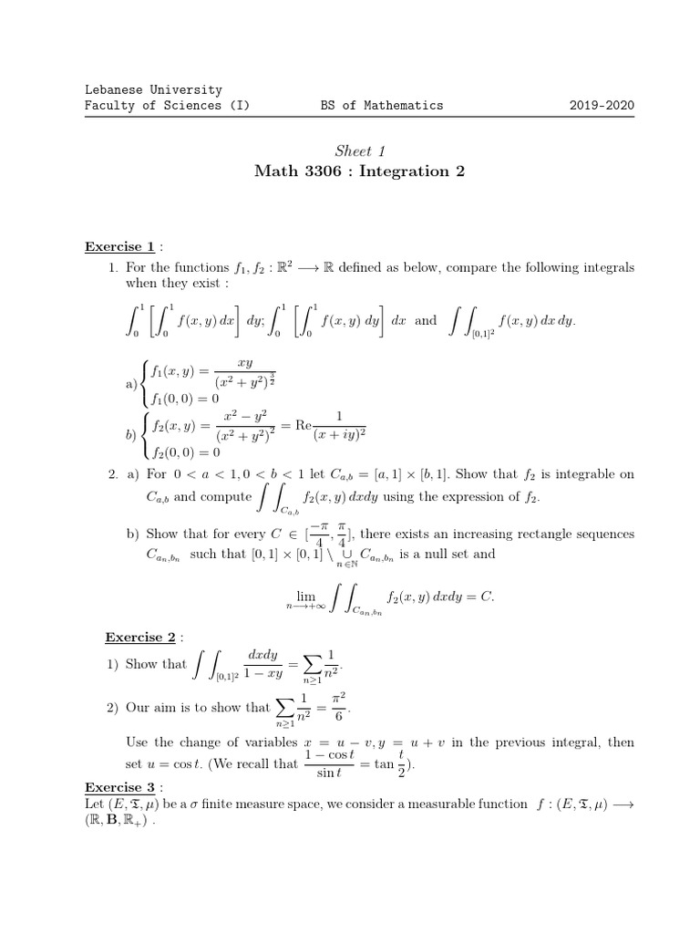 Td2 Math306 A | PDF | Functions And Mappings | Calculus
