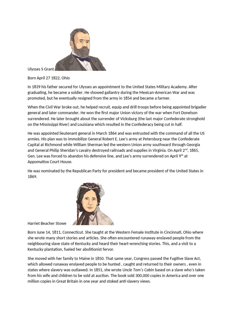 american civil war key figures | PDF | Frederick Douglass | Underground ...