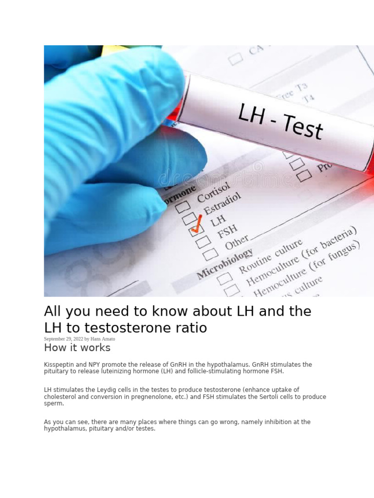 All You Need To Know About LH and The LH To Testosterone Ratio | PDF ...