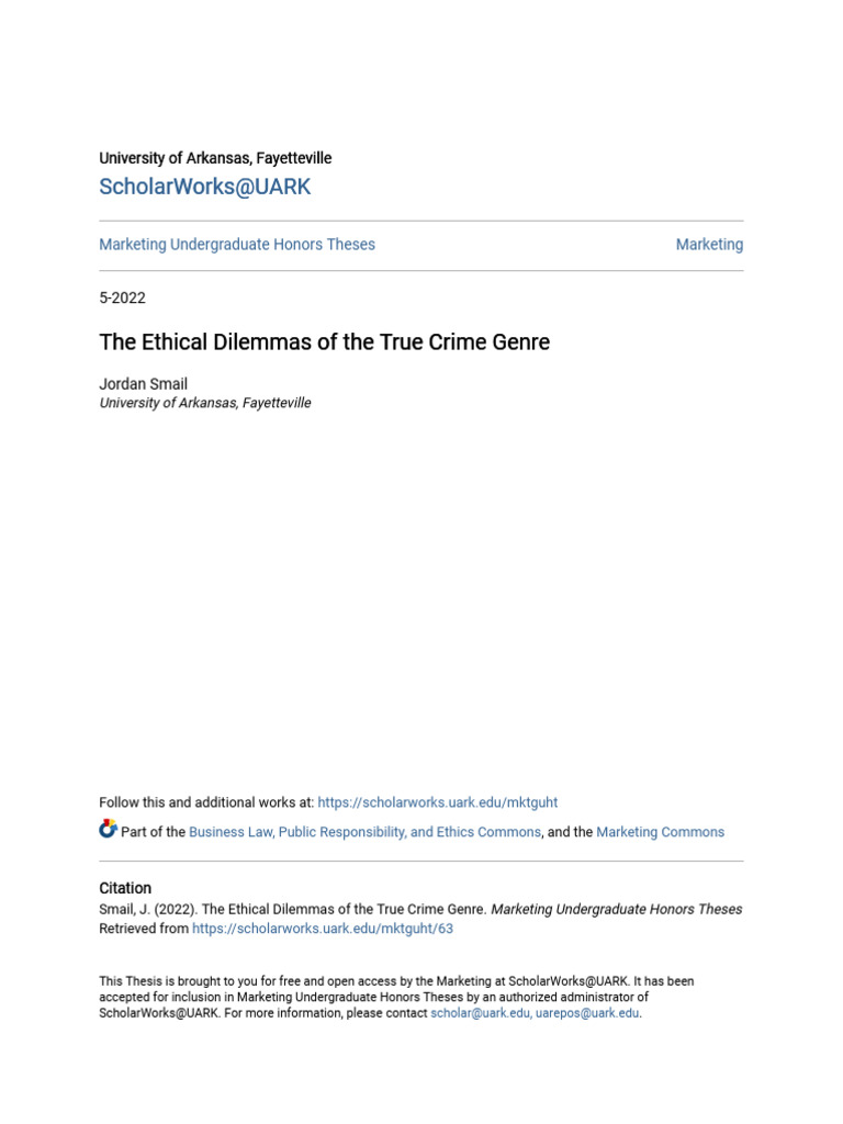 The Ethical Dilemmas of The True Crime Genre | PDF | Making A Murderer ...
