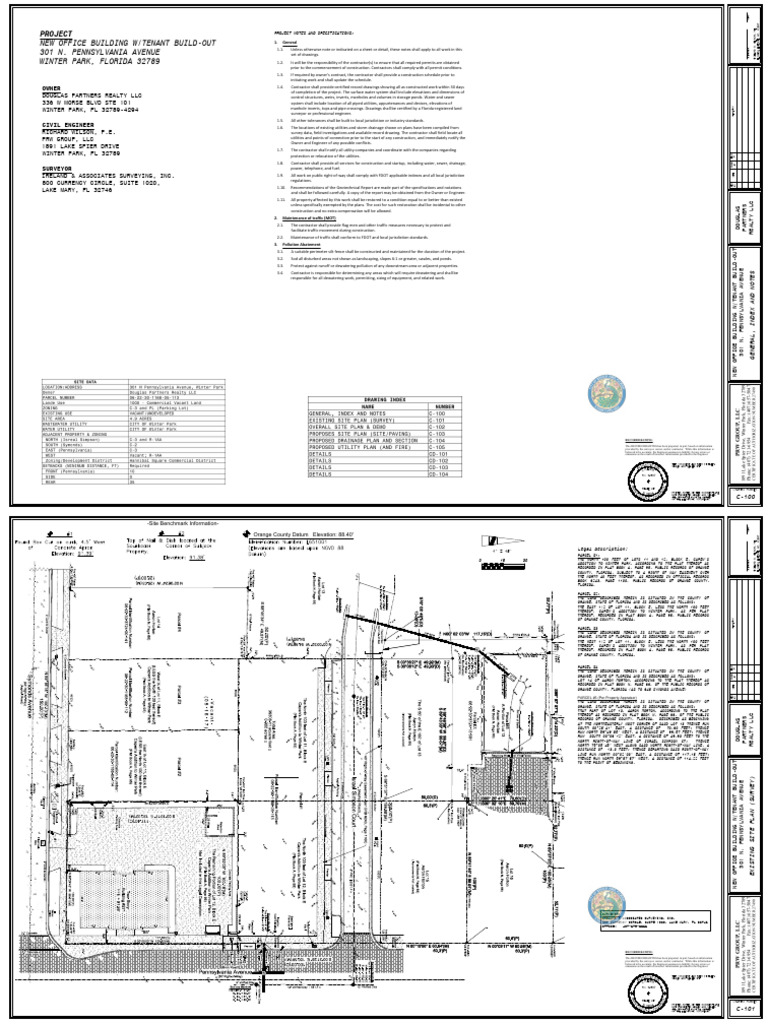 301N. Penn Civil Permit Drawings 2-1-24 (4 Revisions)_v1 | PDF | Surveying