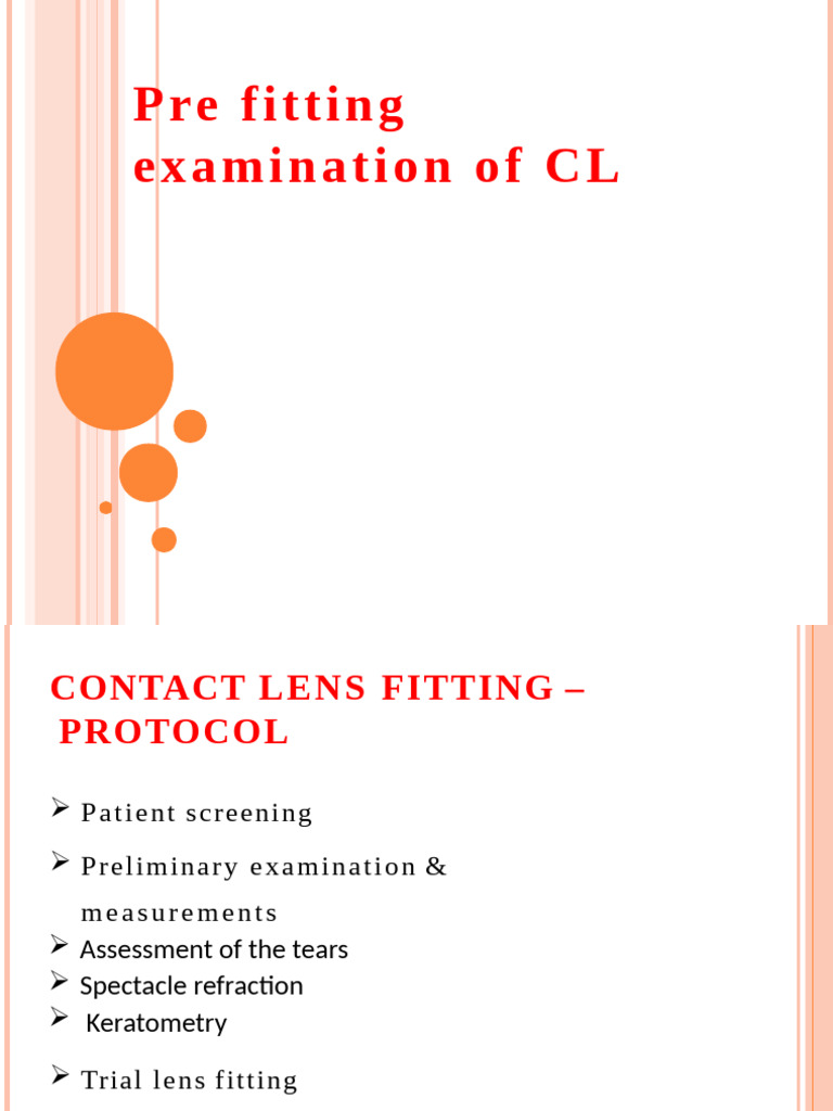 Contact Lens Fitting Protocol Guide | PDF | Cornea | Human Eye