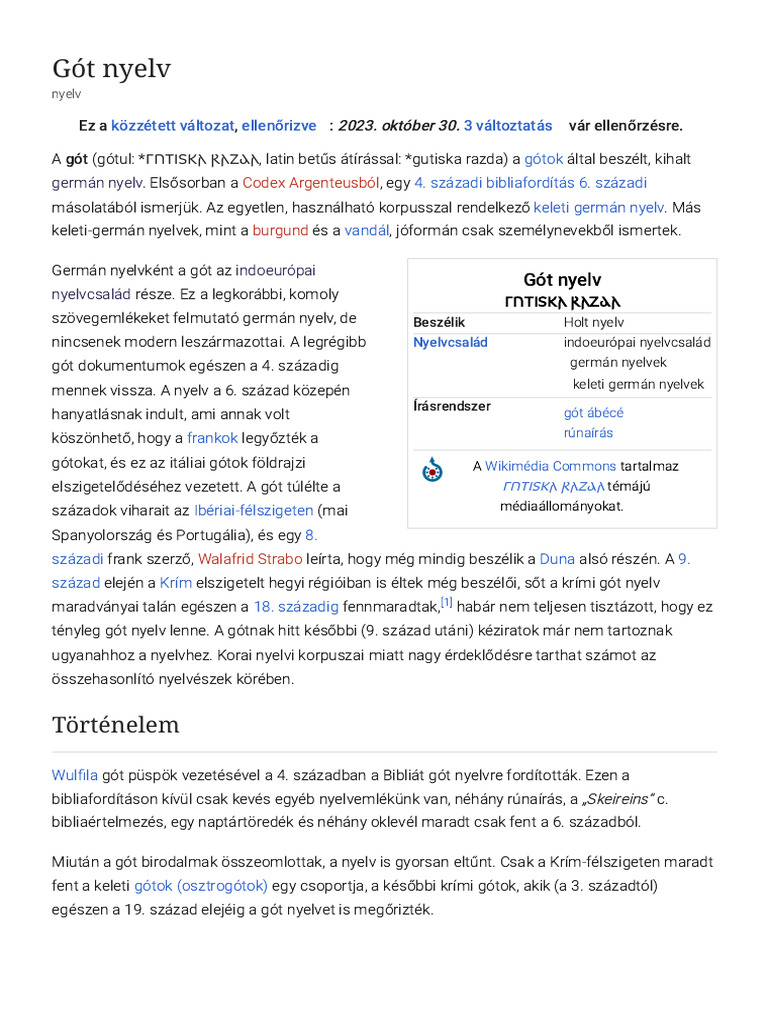 Gót Nyelv | PDF