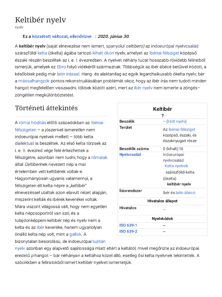 Keltibér nyelv | PDF