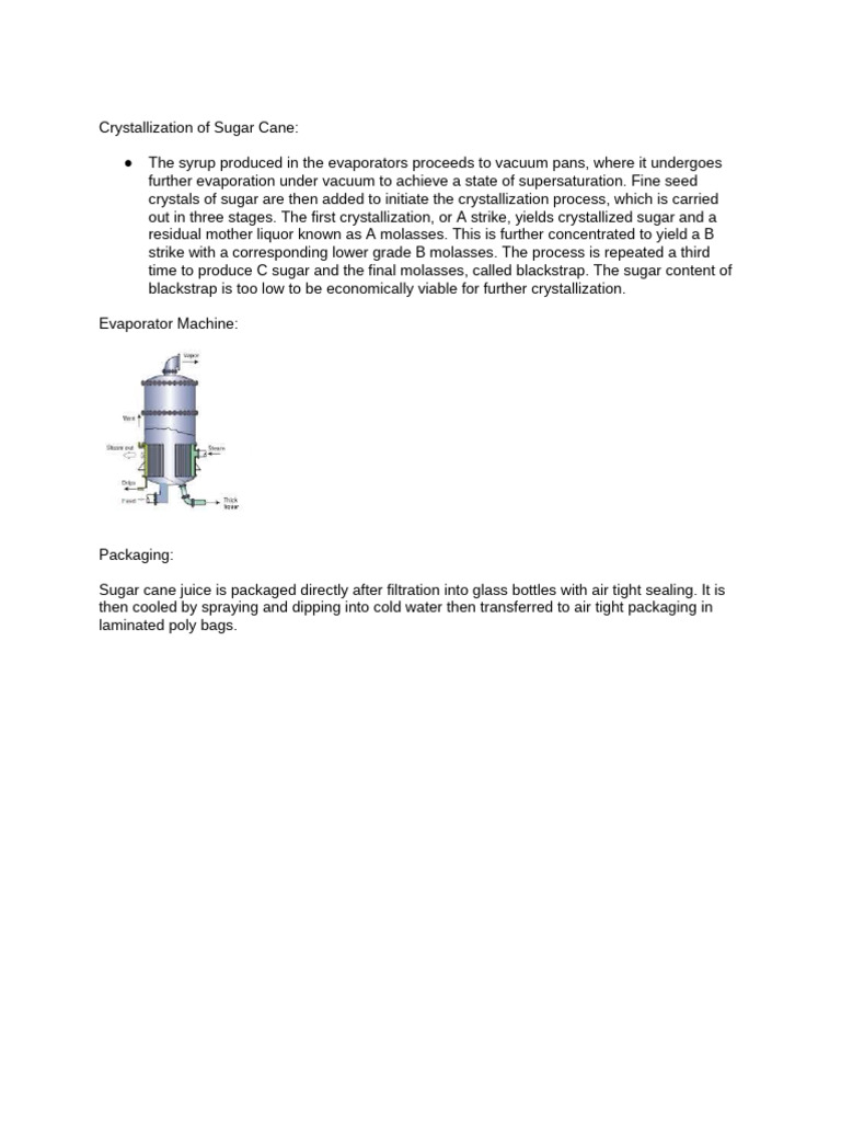 Sugar Cane Crystilization and Refining | PDF