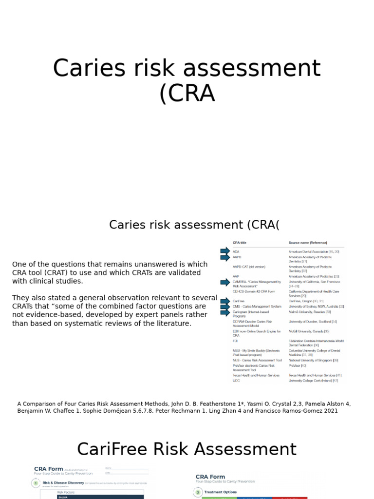 Caries Risk Assessment (CRA | PDF | Oral Hygiene | Mouth
