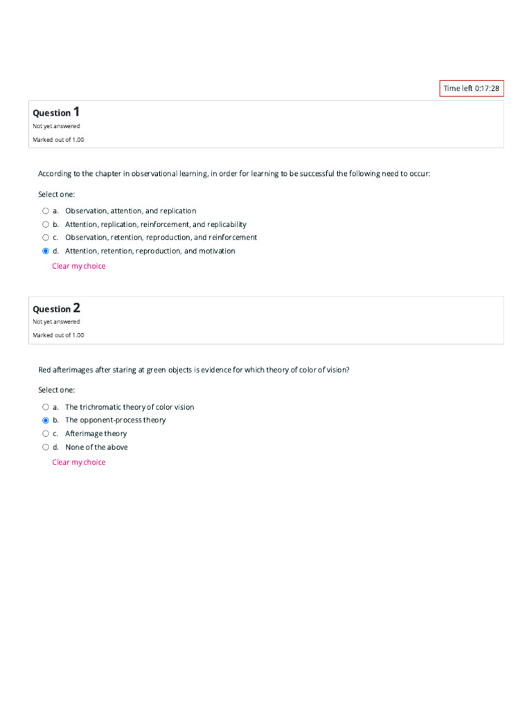 Graded Quiz Unit 3 _ Home | PDF | Reinforcement | Attention
