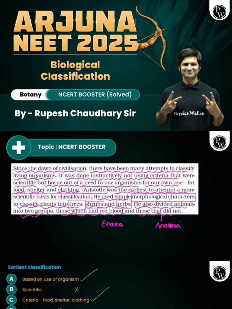 LBiological Classification Botany Arjuna | PDF