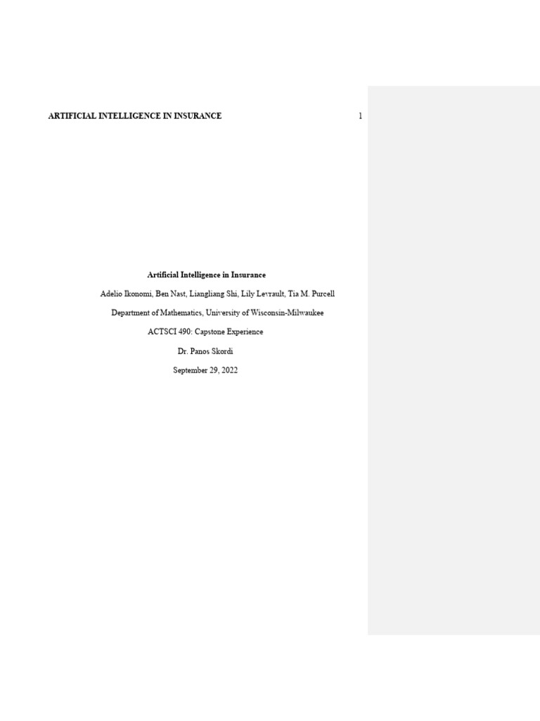 Artificial Intelligence in Insurance | PDF | Artificial Intelligence ...
