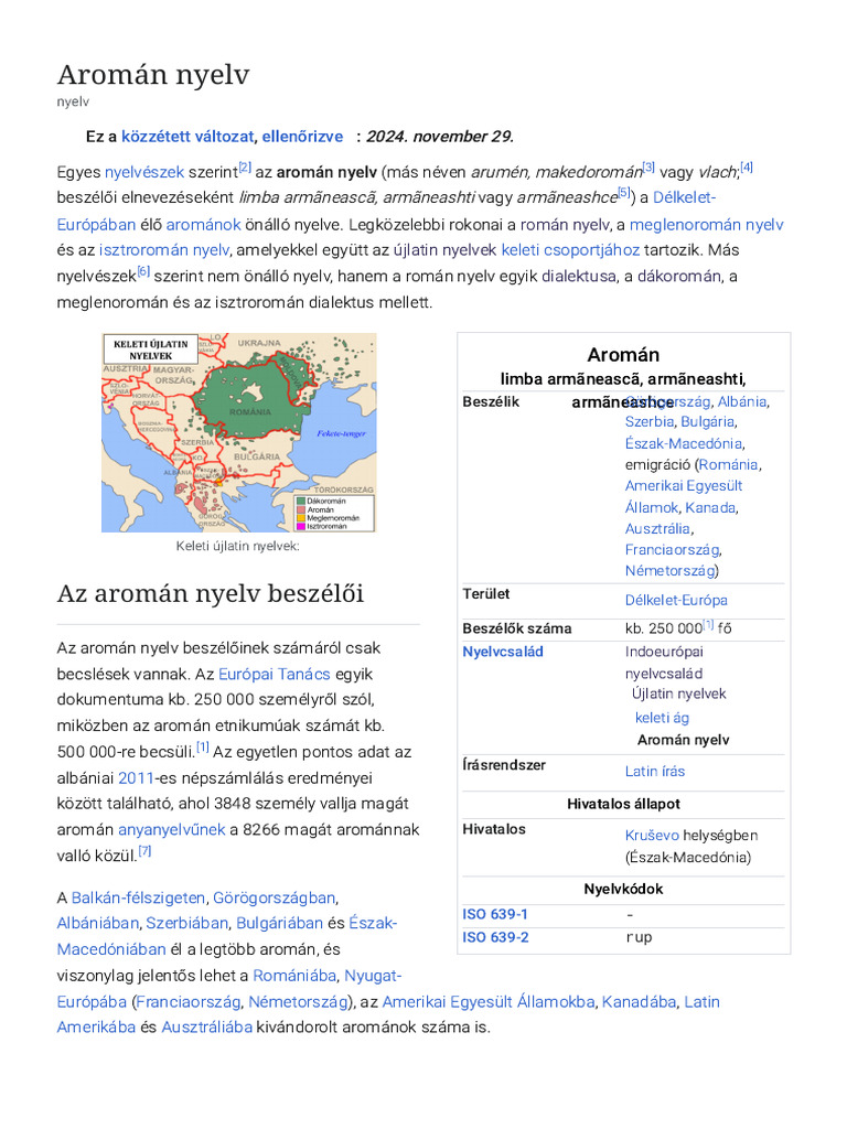 Aromán Nyelv | PDF