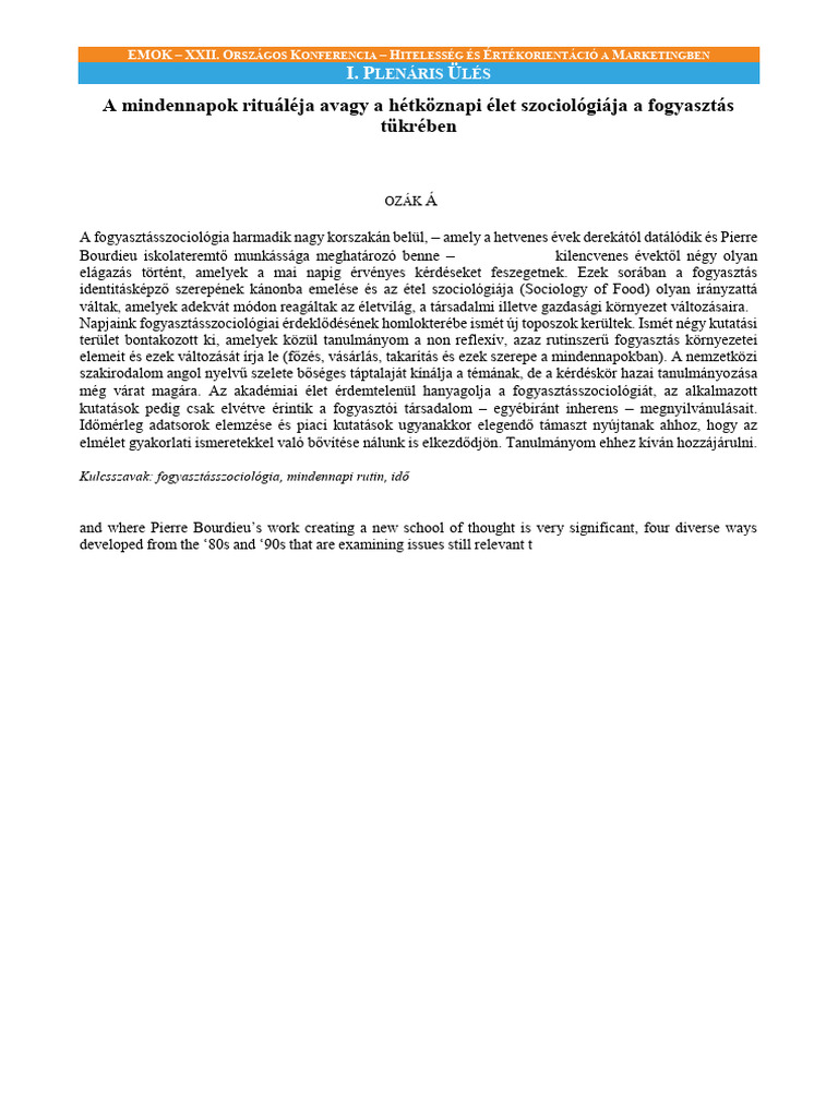 Kozak Akos - A Mindennapok Ritualeja Avagy A Hetkoznapi Elet Szociologiaja A Fogyasztas Tukreben ...