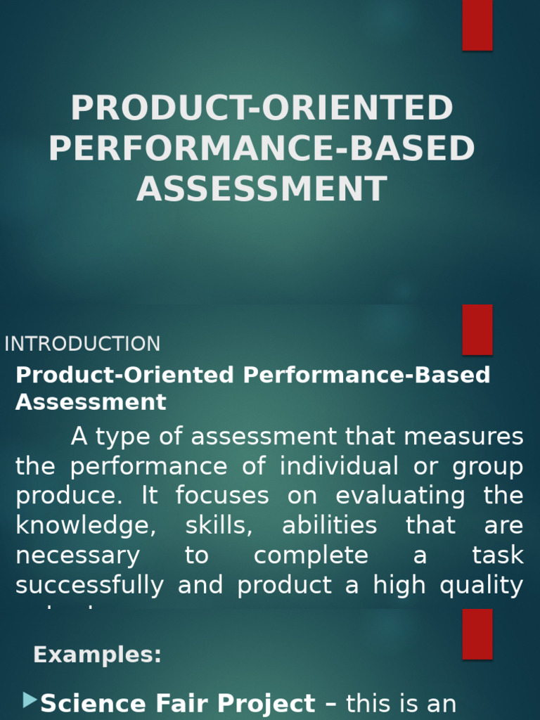 Product-Oriented Performance Assessment | PDF
