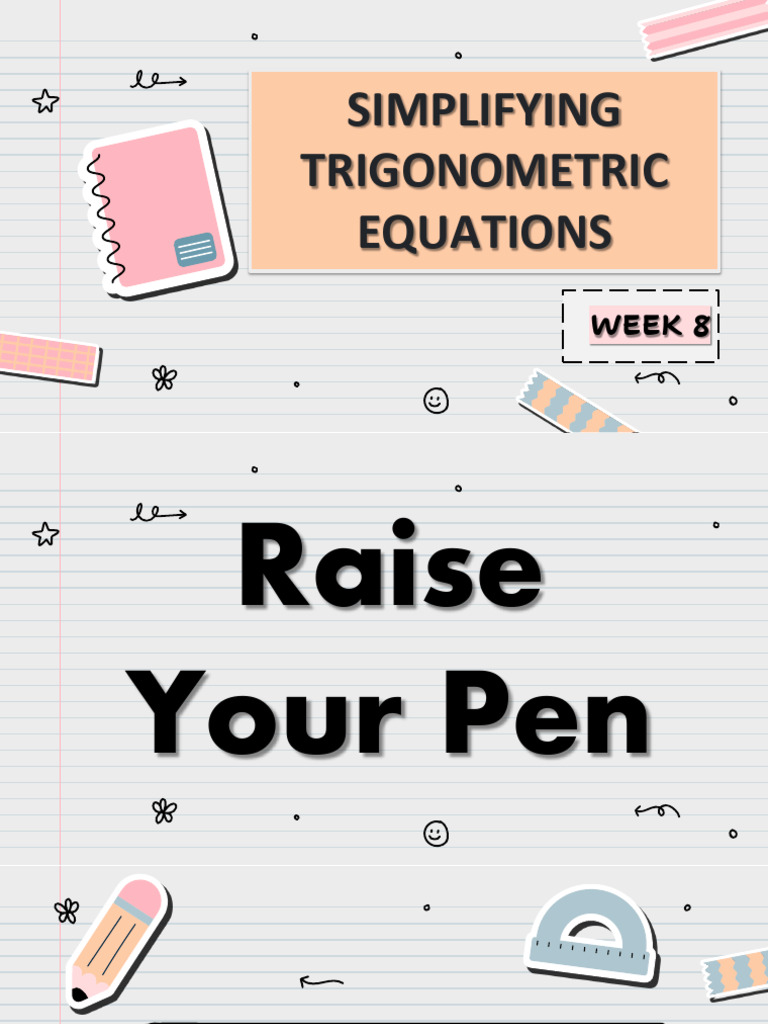 Pre Calculus q2 Week 8 Simplifying Trigonometric Equations | PDF ...