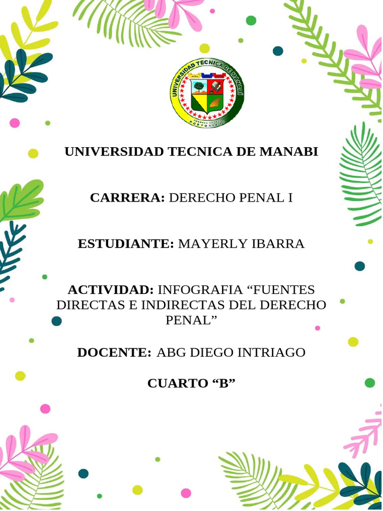 Infografia Fuentes Directas e Indirectas Del Derecho Penal | PDF ...