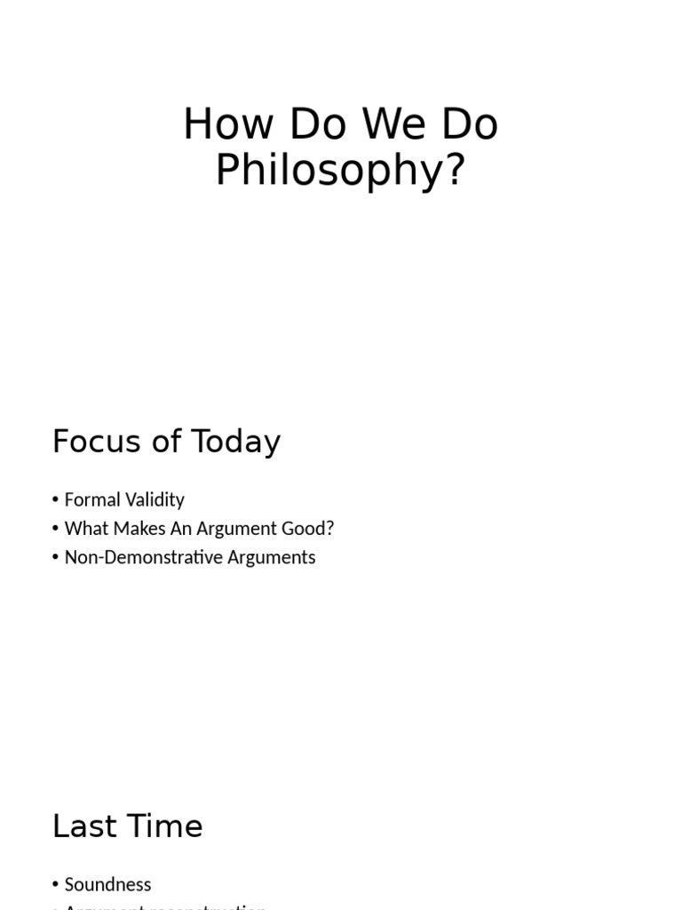 5 How Do We Do Philosophy Non-Demonstrative Arguments Class 5 | PDF ...