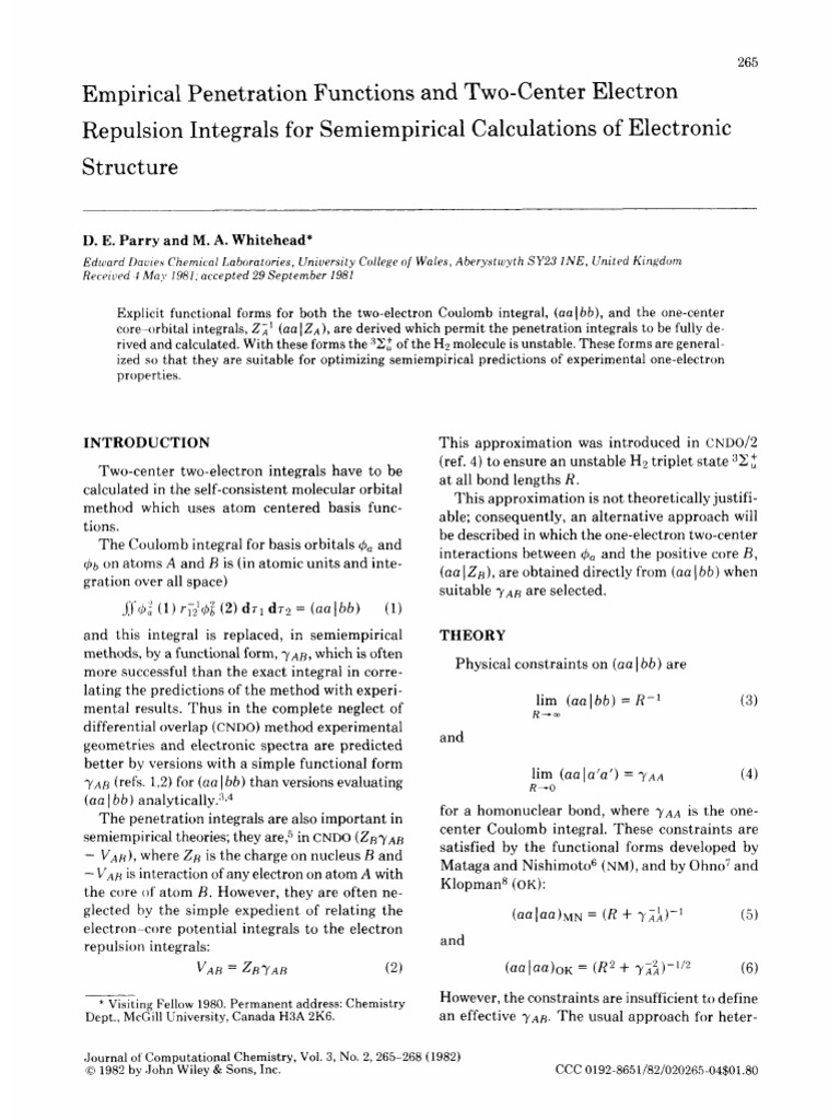 Empirical Penetration Functions And Two Center Electron Repulsion Integrals For Semiempirical