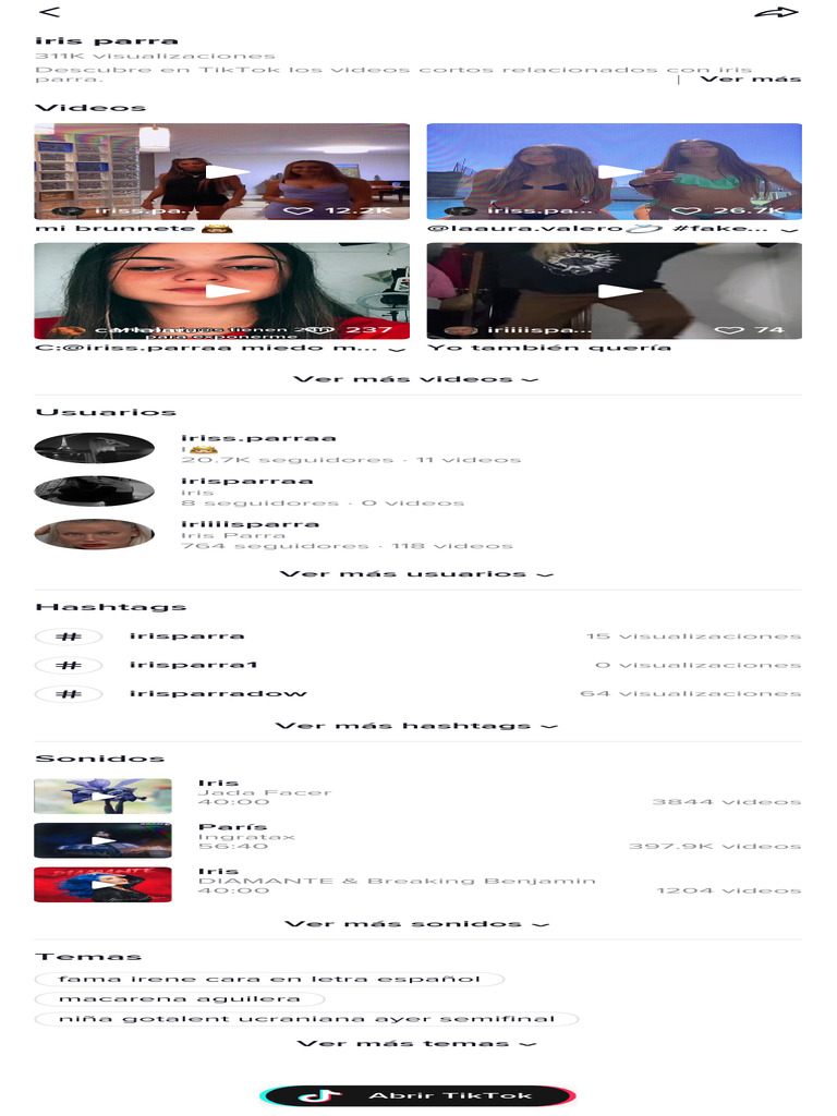 Videos y usuarios de Iris Parra en TikTok | PDF