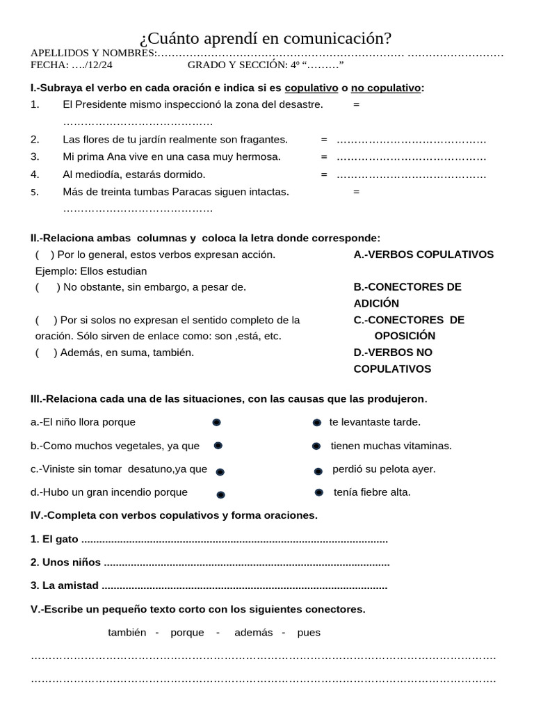 Comunicacion - Conectores y Verbos | PDF