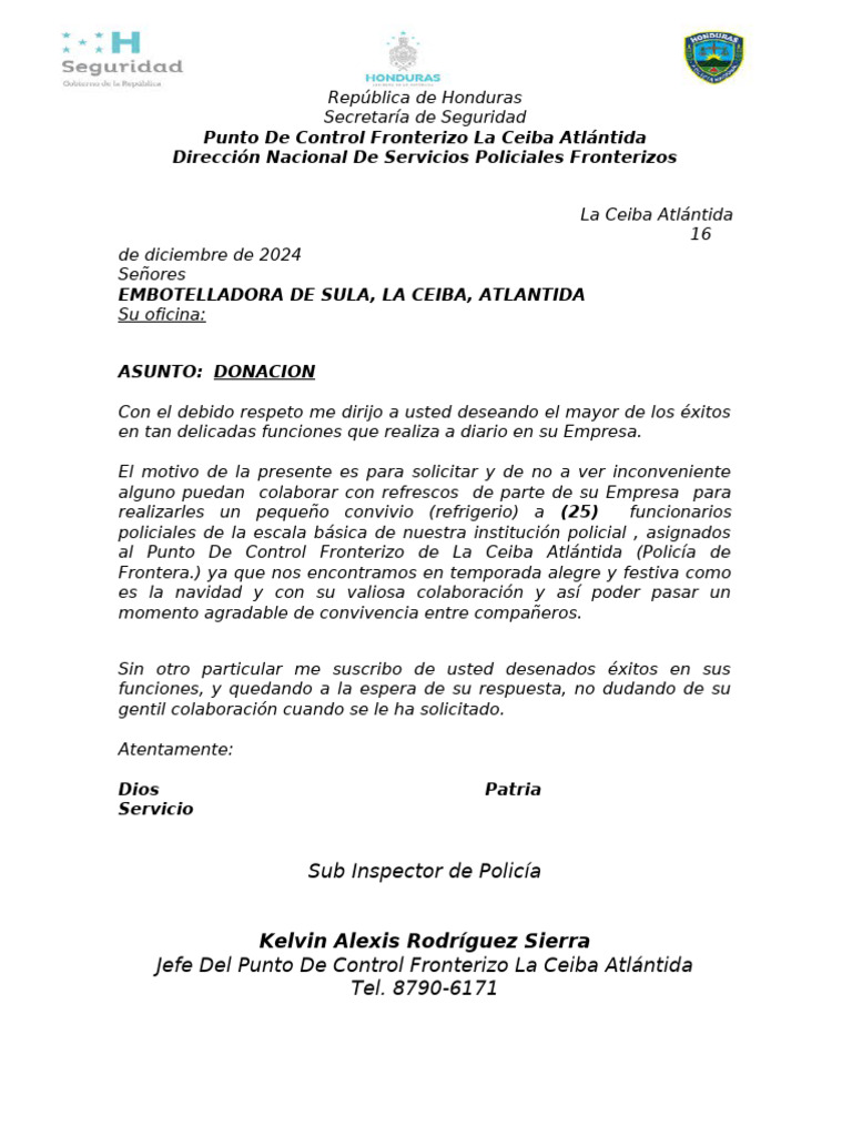 Solicitud A Emsula La Ceiba | PDF