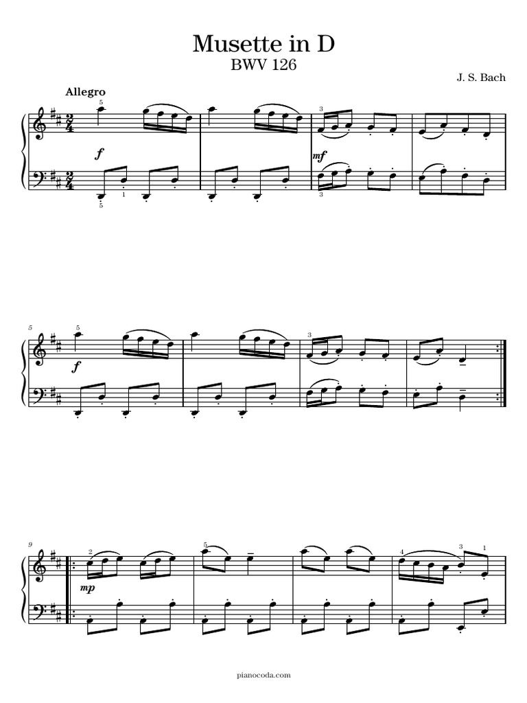 Musette in D Major | PDF | Musical Compositions | Johann Sebastian Bach