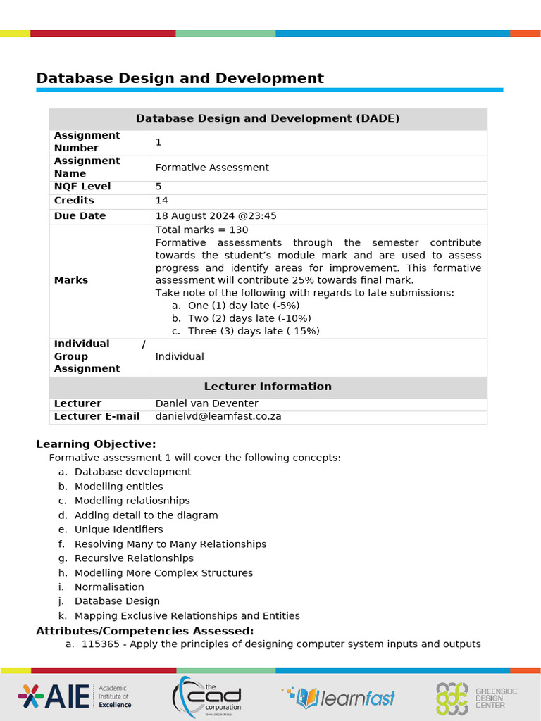 Database Design Assignment Overview | PDF | Databases | Relational Database