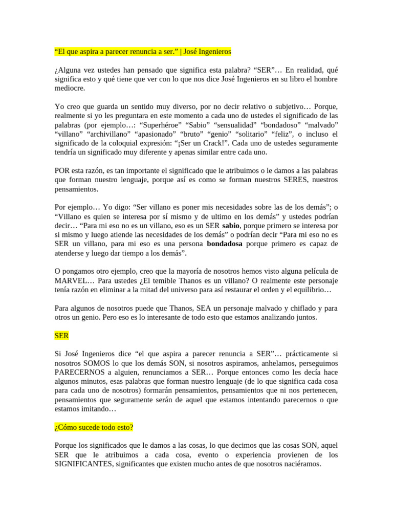 "Significado del Ser y Normalidad" | PDF | Amor